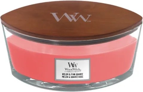 Vonná svíčka WoodWick - Melon a Pink Quartz 453g/30 - 40 hod - loď