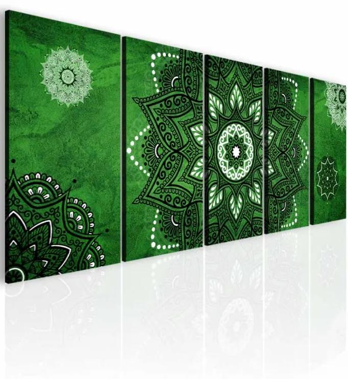 Malvis ® Obraz kouzelná mandala zelená Velikost (šířka x výška): 125x50 cm