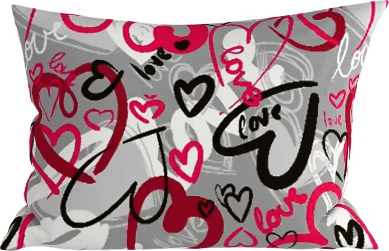 Sada povlečení z polybavlny STREET LOVE POLY šedé + povlak na polštář 50 x 70 cm ZDARMA