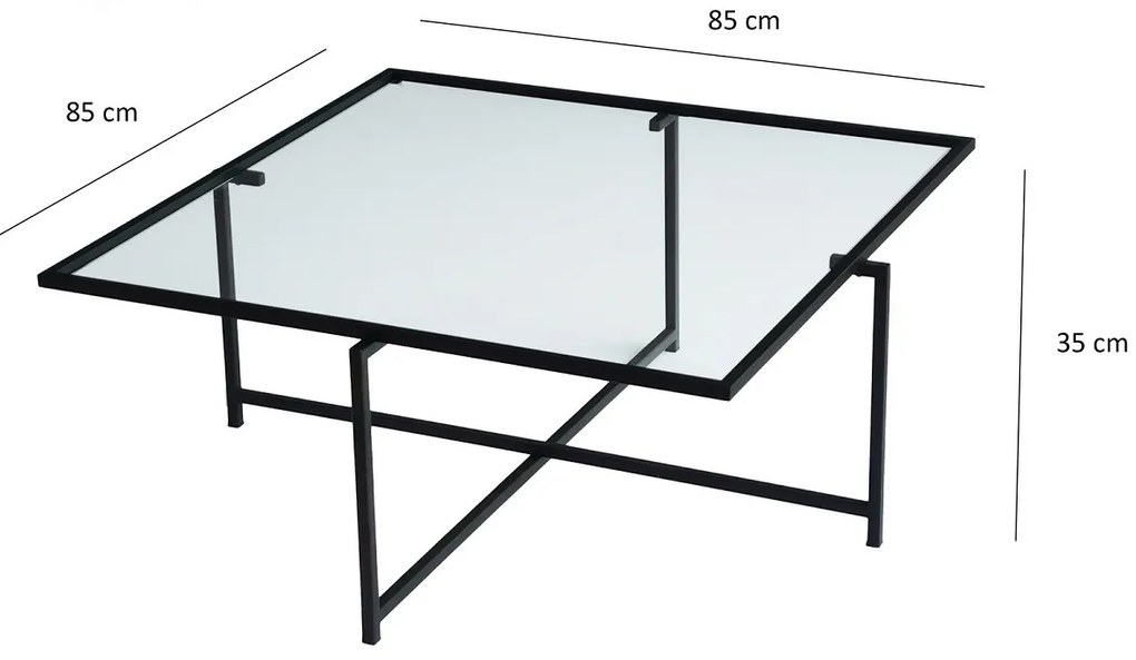 Designový konferenční stolek Vallerie 85 cm černý