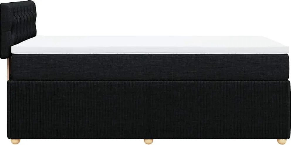Box spring postel s matrací černá 90x200 cm textil 3287348