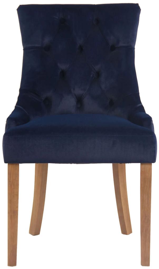 Jídelní židle Mossley - samet - světlé nohy | modrá