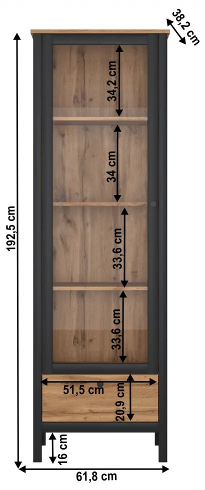 Vitrína LOFTA 5 Tempo Kondela