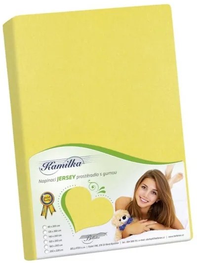 Bellatex Prostěradlo jersey žlutá rozměr 90x200 cm