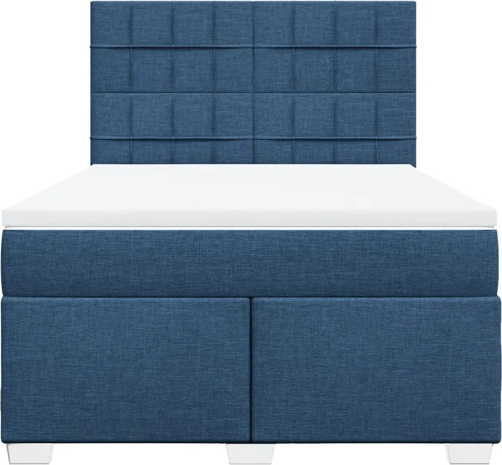 Box spring postel s matrací modrá 160x200 cm textil 3290545