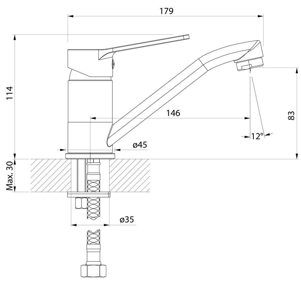 Aqualine Sintra Eco umyvadlová baterie stojánková s otočnou hubicí 3,8 l/min chrom SX001-01