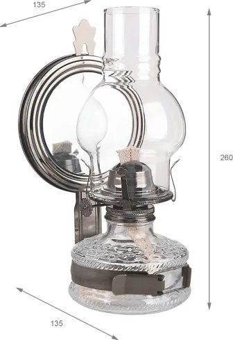 BRILAGI - Petrolejová lampa se zrcadlem MERLIN černý chrom
