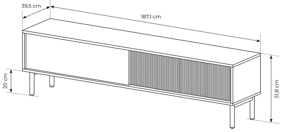 TAVO d | TV stolek RTV 187 2D | 187,1 cm | dub cremona