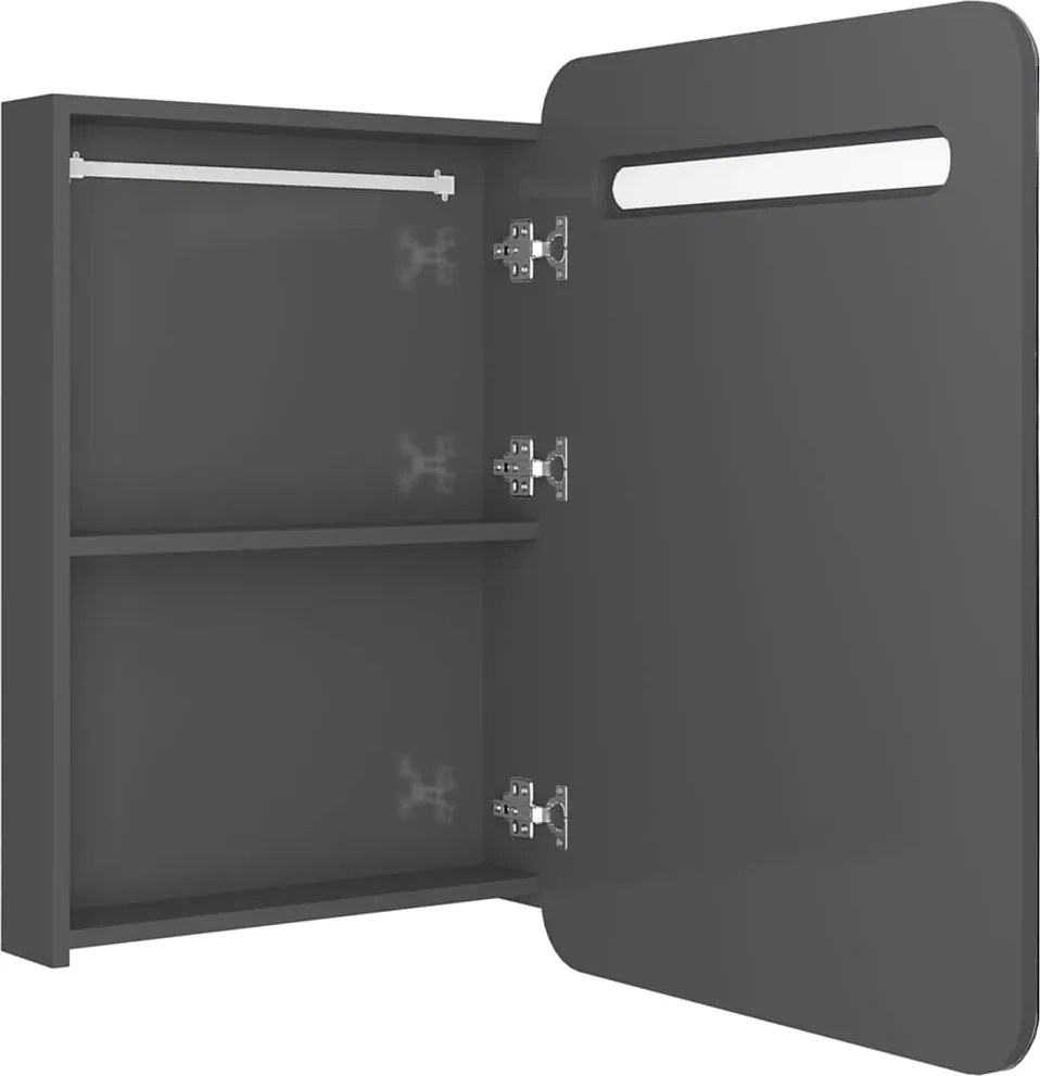 LED koupelnová skříňka se zrcadlem zářivě šedá 60 x 11 x 80 cm 326506