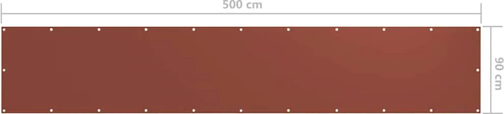 Balkónová zástěna cihlová 90 x 500 cm oxfordská látka 134978