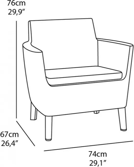 Zahradní set KETER Salemo DUO - 74 x 67 x 76 cm - hnědá / béžová - 2ks