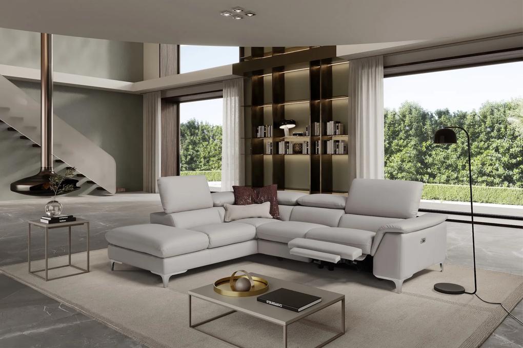 CASA DIVANI Luxusní sofa ZEUS Provedení: 2-místná maxi+rohové ukončení, Vzorník kůží: Casadivani 3104