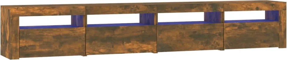 TV skříňka s LED osvětlením kouřový dub 240x35x40 cm 3152767