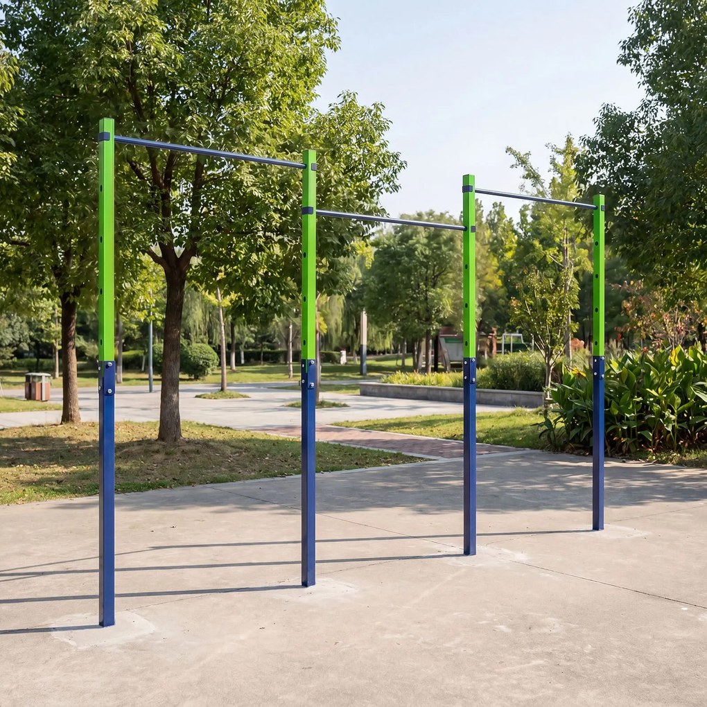 Costway Stahovací tyč vodorovná tyč výškově nastavitelná 80-172 cm z pozinkované