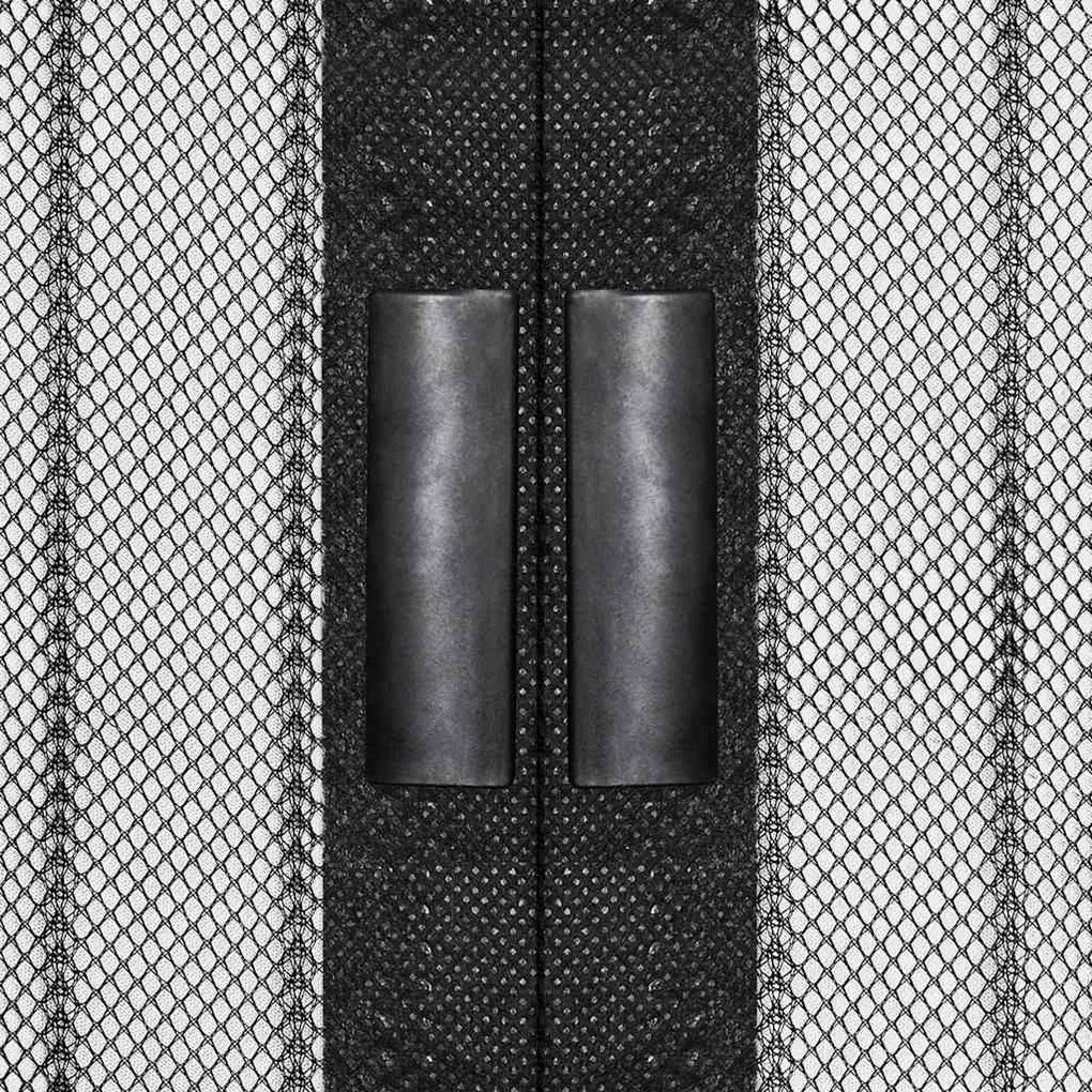 Závěsy do dveří proti hmyzu 2 ks s magnety černé 210 x 90 cm 314686