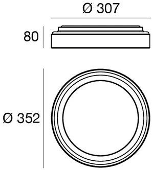 Linea Light Iside, hnědé stropní/nástěnné svítidlo, 24W LED 2700K, prům. 35,2cm