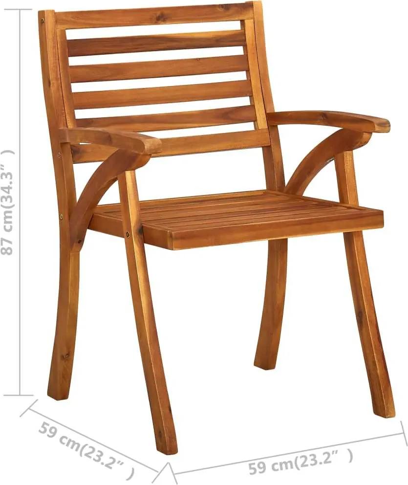 vidaXL Zahradní jídelní židle s poduškami 3 ks masivní akáciové dřevo [3060847] Barva: Modrá