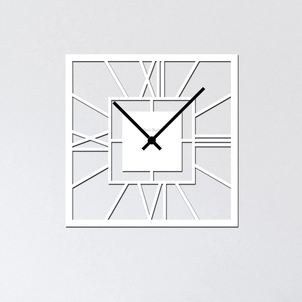 dřevo života Nástěnné hodiny SQUARE Barevný vzor: Buk, Velikost hodin: 50x50