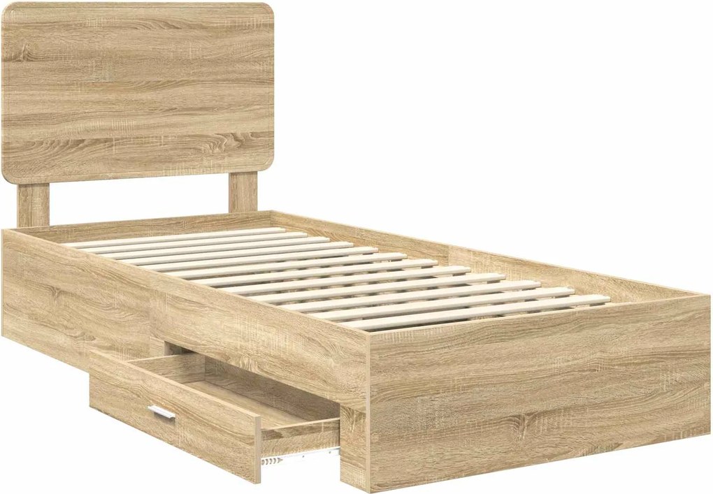 Rám postele se zásuvkou Sonoma dub 75 x 190 cm Kompozitní dřevo 3412848