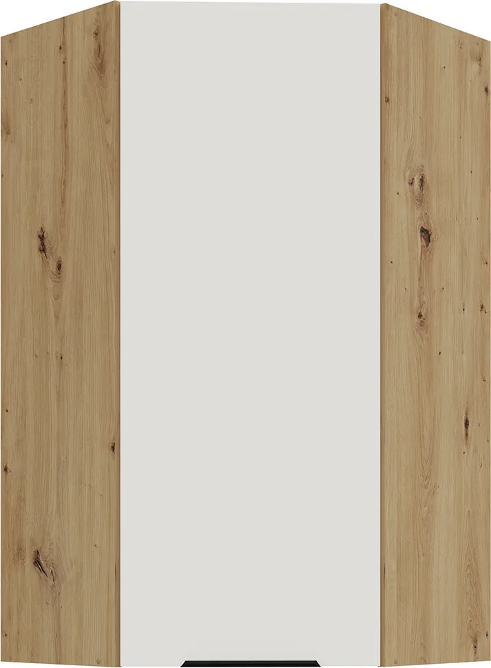 ARIA az | horní kuchyňská skříňka 60x60 GN-108 1F (45°) rohová s policemi | 60x60 cm | EXTRA VYSOKÁ | artisan/bílá