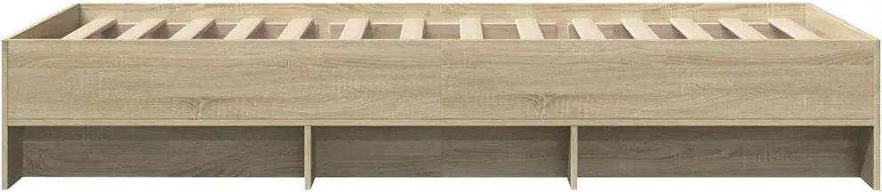 Rám postele bez matrace dub sonoma 100x200 cm kompozitní dřevo 3295669