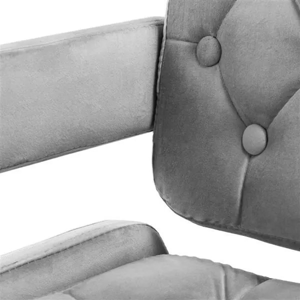 LuxuryForm DESIGN Barová židle ADRIA VELUR na zlaté kulaté podstavě - šedá