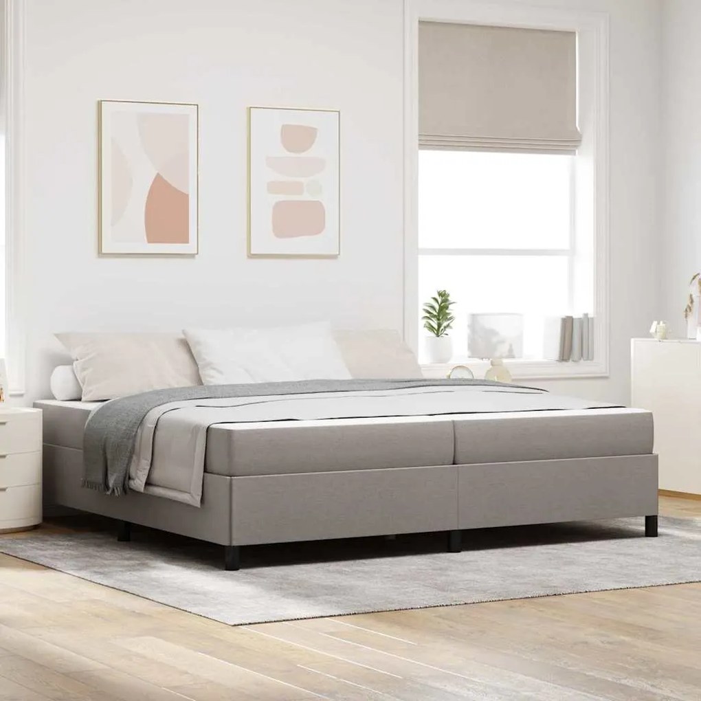 Postel s boxspringem Taupe 200 x 200 cm textil 3398889