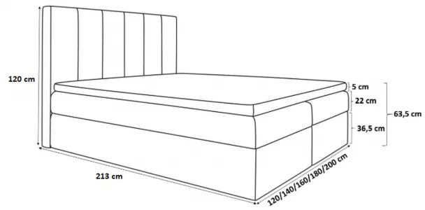 Čalouněná manželská postel Daria bílá eko kůže 180 + toper zdarma