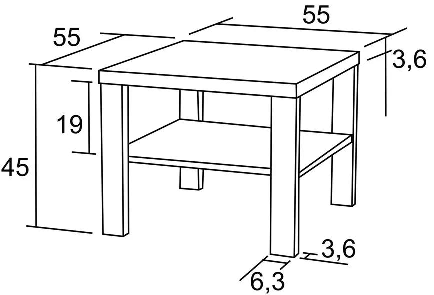 Konferenční stůl Lubko 55×55 olše