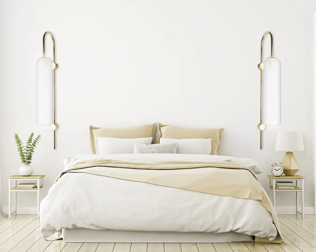 Toolight - Skleněná nástěnná lampa APP664-1W, zlatá, OSW-04660