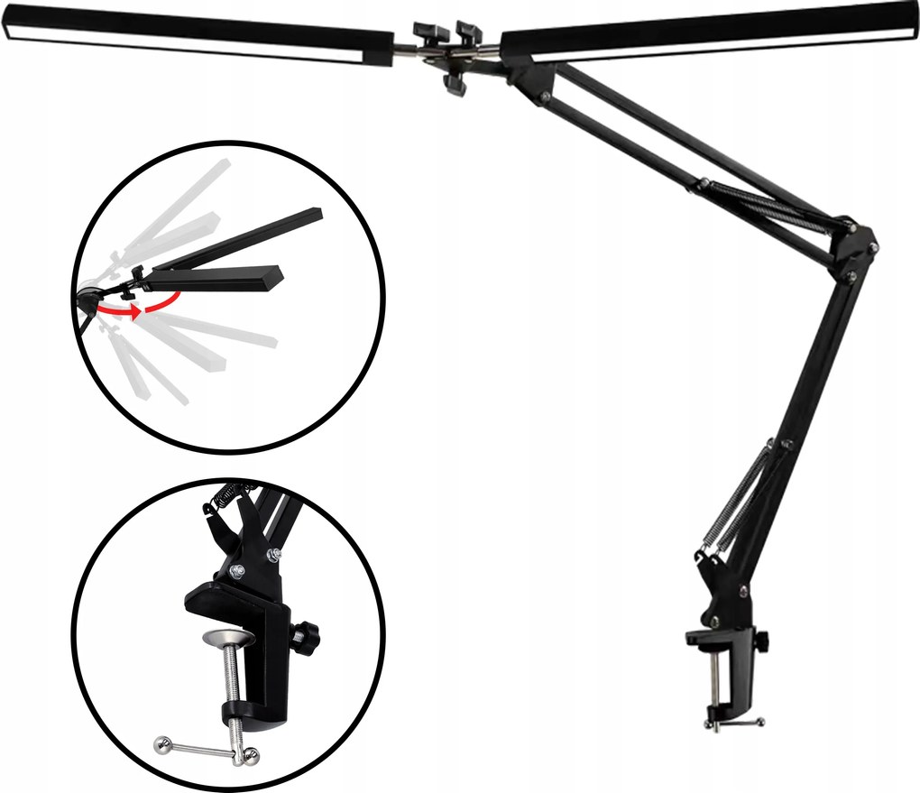 Stolní Lampa 3/4/6000K 14W kreslicí Školní Psací Stůl Led nastavitelná