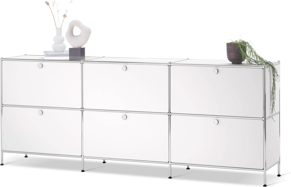 Tchibo - Odkládací skříňka CN3 se 6 výklopnými dvířky, bílá