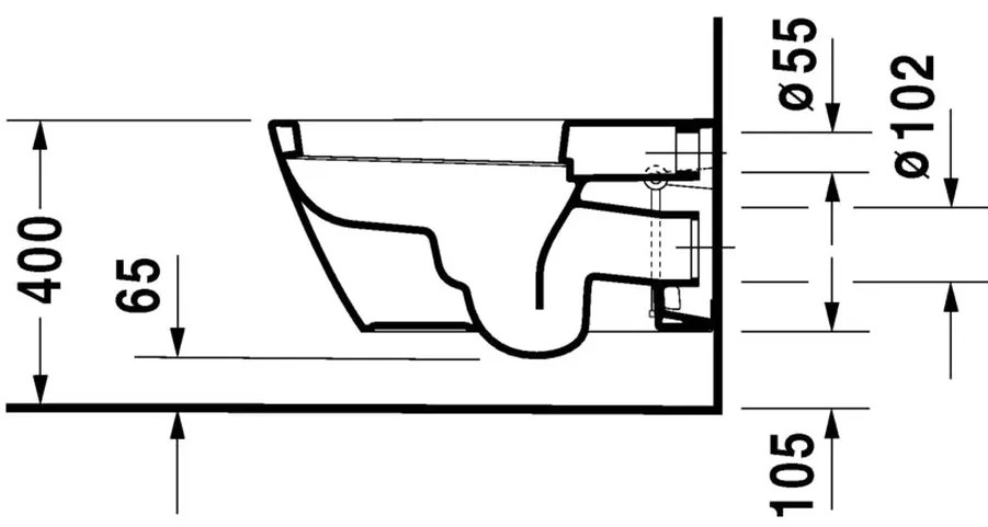 Duravit Starck 2 - Závěsné WC, 4.5 l, 375 x 620 mm, bílé 2533090000