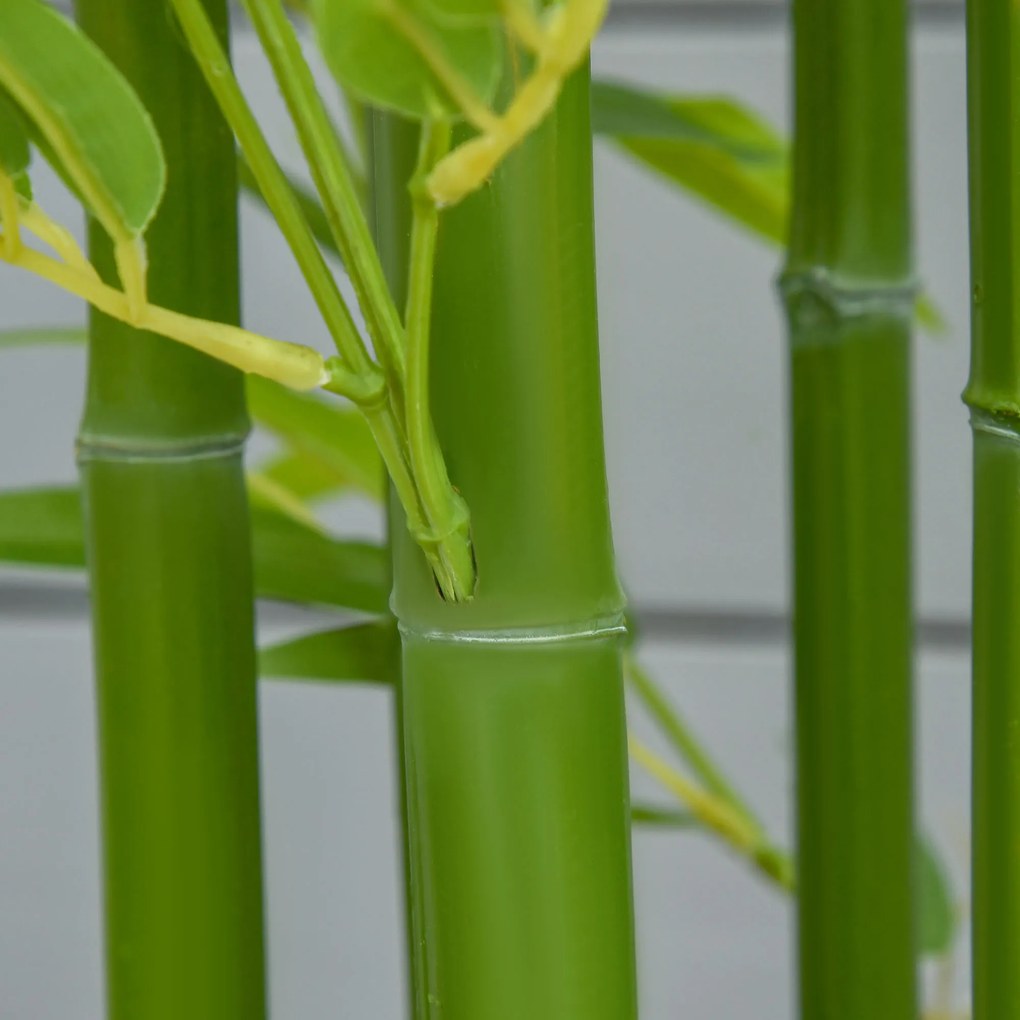 HOMCOM Velká Umělá Bambu 150 cm - Plastová Bambu Umělé Rostliny s Umělým Mechem v Květináči pro Obývací Pokoj, Ložnici a Zahradu