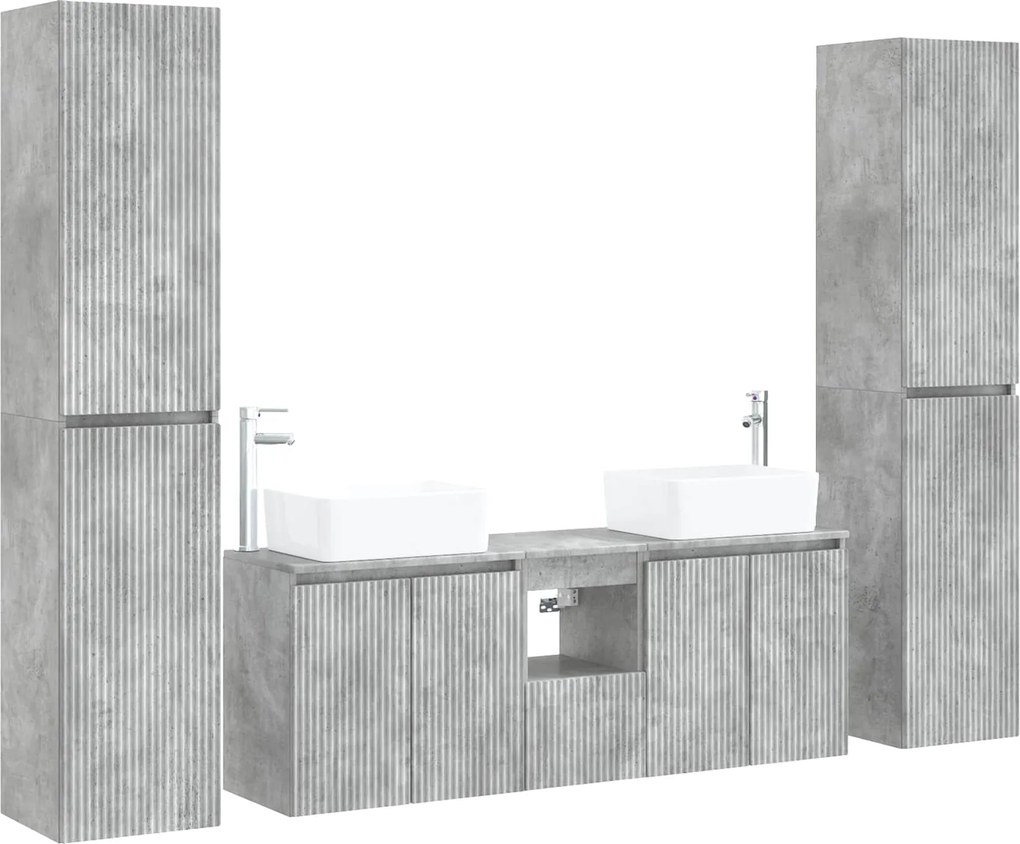 Sada koupelnového nábytku 5 ks Betonově šedá 33 x 34,5 x 160 cm 3406036