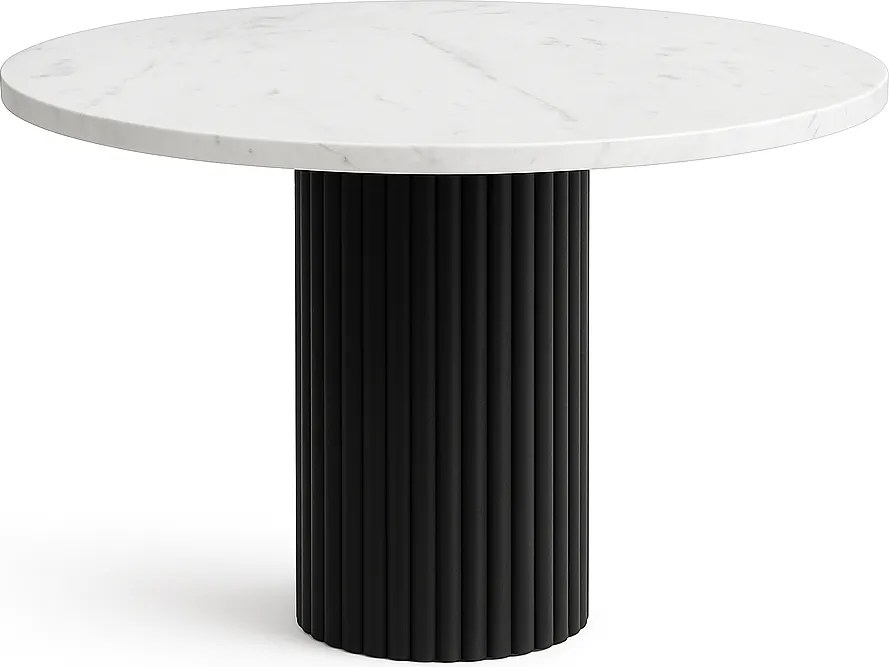 NW Kulatý jídelní stůl NESTORIO 2, 90 cm Barva/ dekor: Bílý mramor, Barva nohy stolu: Kašmír