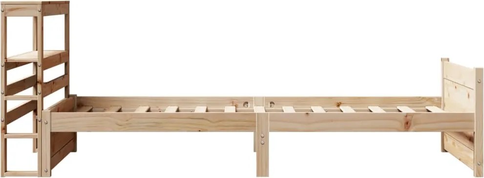 Rám postele s čelem 90 x 200 cm masivní borové dřevo 3306015