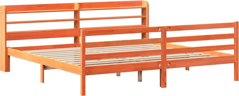 Postel bez matrace voskově hnědá 200 x 200 cm masivní borovice 3306667