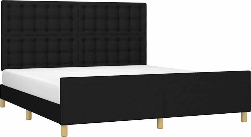 Rám postele bez matrace černý 160 x 200 cm textil 3125391