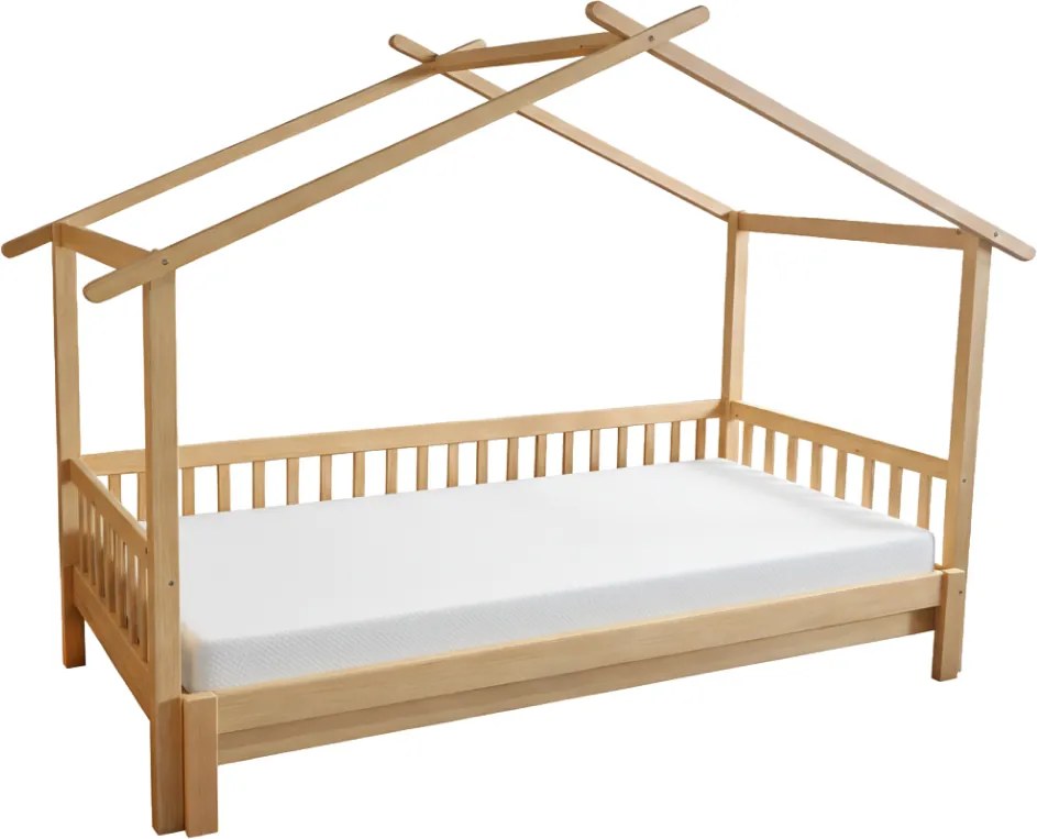 Montessori postel s přistýlkou, přírodní, 90x200, KESIO