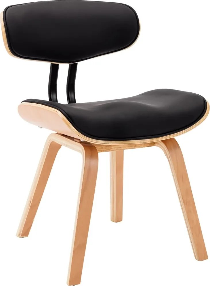 vidaXL Jídelní židle 2 ks ohýbané dřevo a textil [283122] Barva: černá a světle hnědá