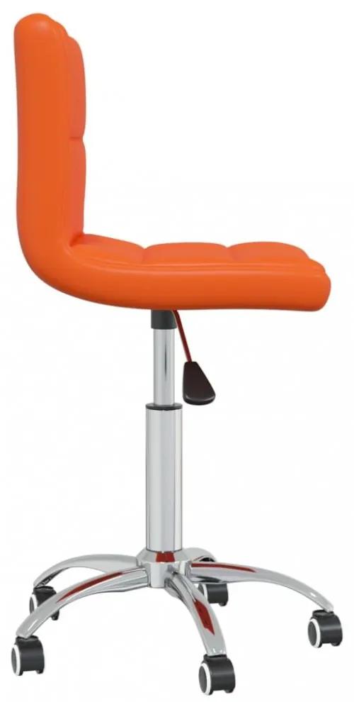 Otočná jídelní židle 2 ks umělá kůže / chrom Dekorhome Oranžová