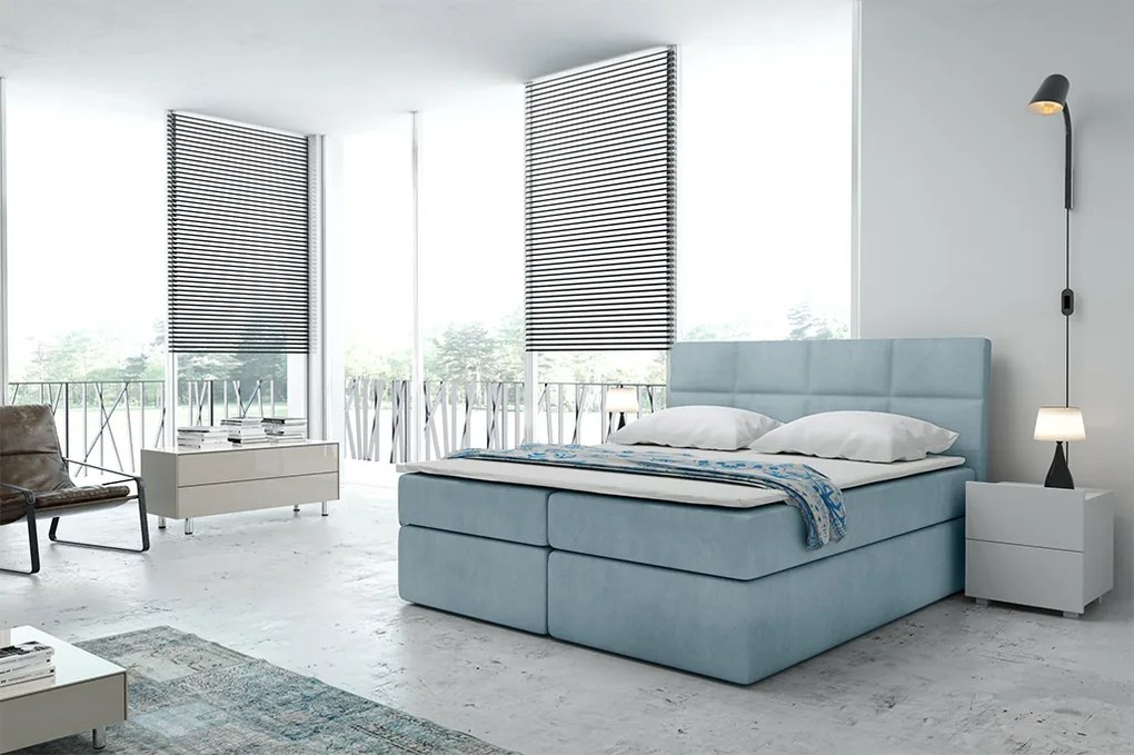 Eka Kontinentální čalouněná postel Smoth - Cassablanca (90x200 cm) Barva látky Trinity: Krémově bíla (Trinity 2301)