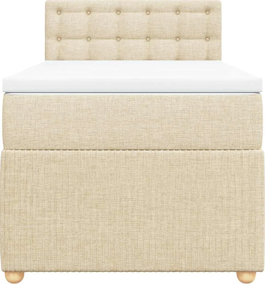 Box spring postel s matrací krémová 80 x 200 cm textil 3289602