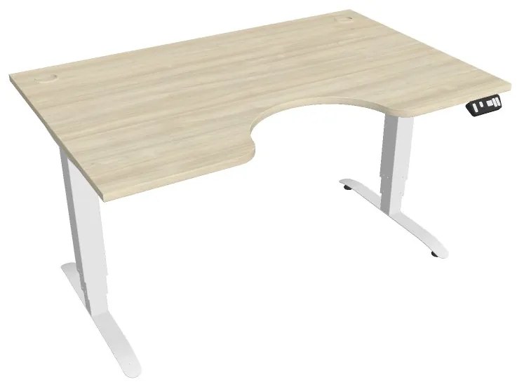Hobis Motion Elektr. nastavitelný stůl 140x90 s pamětí - HOBIS ERGO MOTION MSE 3M 1400 Dekor stolové desky: akát, Barva kovové podnože: bílá