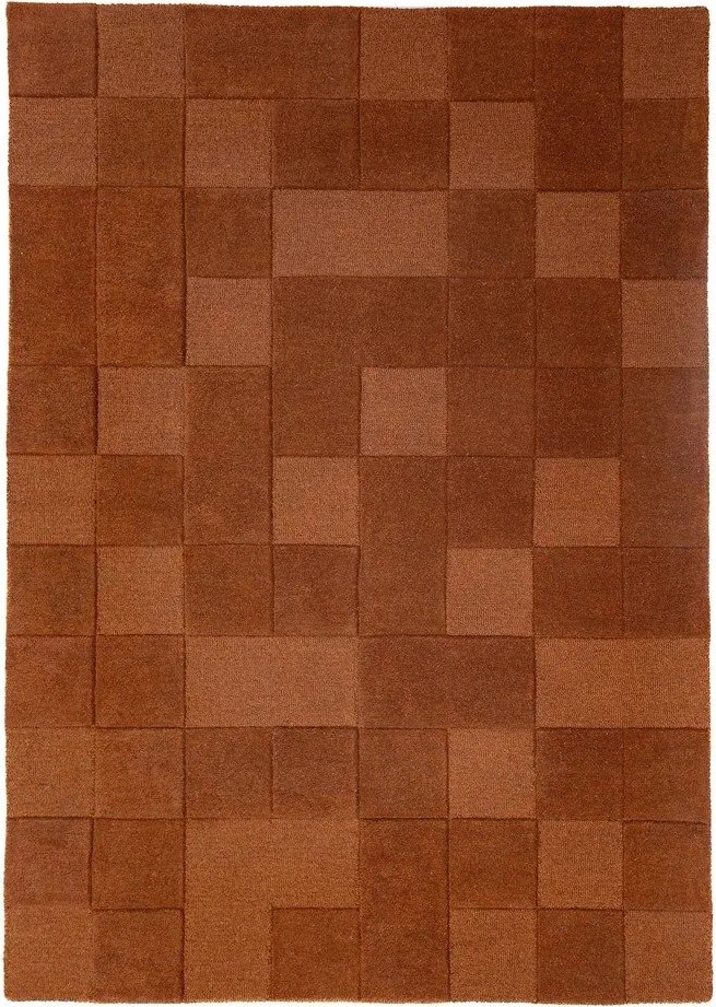 Ručně tkaný vlněný koberec v terakotové barvě 160x230 cm Checkerboard – Flair Rugs