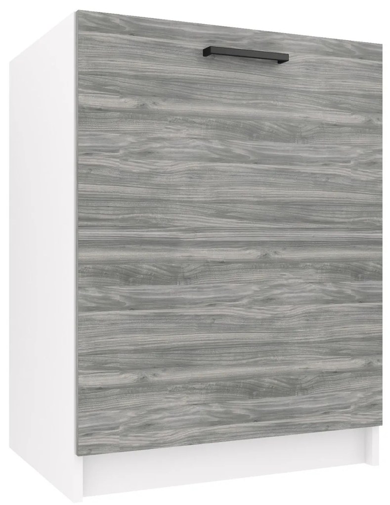 Kuchyňská skříňka Belini dřezová 60 cm šedý antracit Glamour Wood bez pracovní desky  TOR SDZ60/0/WT/GW/0/B1
