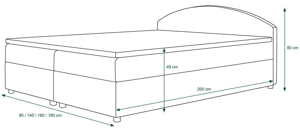 Manželská postel Boxspring 140 cm Orlando Comfort (vzor + světle hnědá) (s matrací a úložným prostorem). 1056249