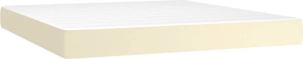 Box spring postel s matrací krémová 160x200 cm umělá kůže 3141013