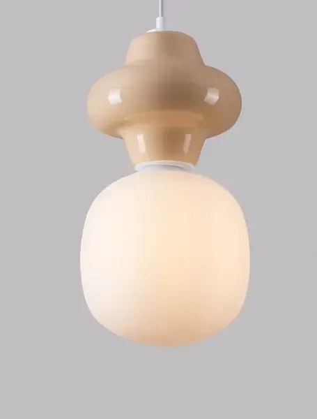Žluto-bílý designový lustr Clio